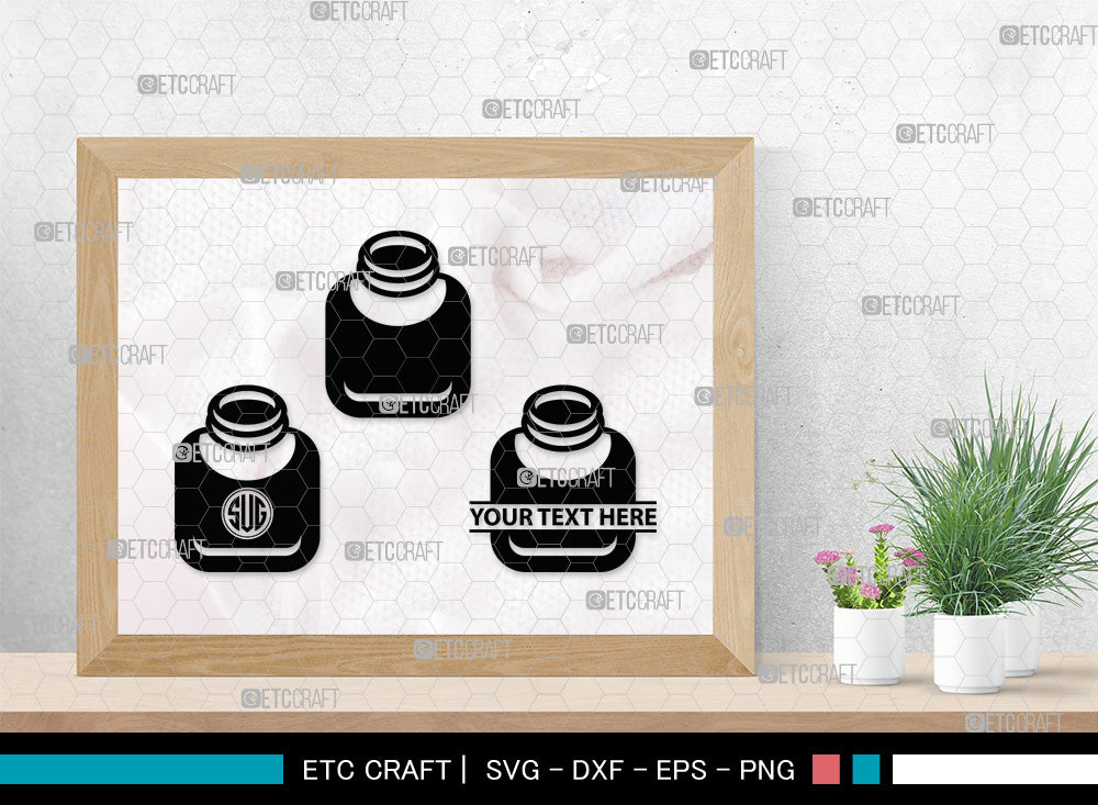 Inkwell Pen Monogram, Inkwell Pen Silhouette, Inkwell Pen SVG, Feather ...