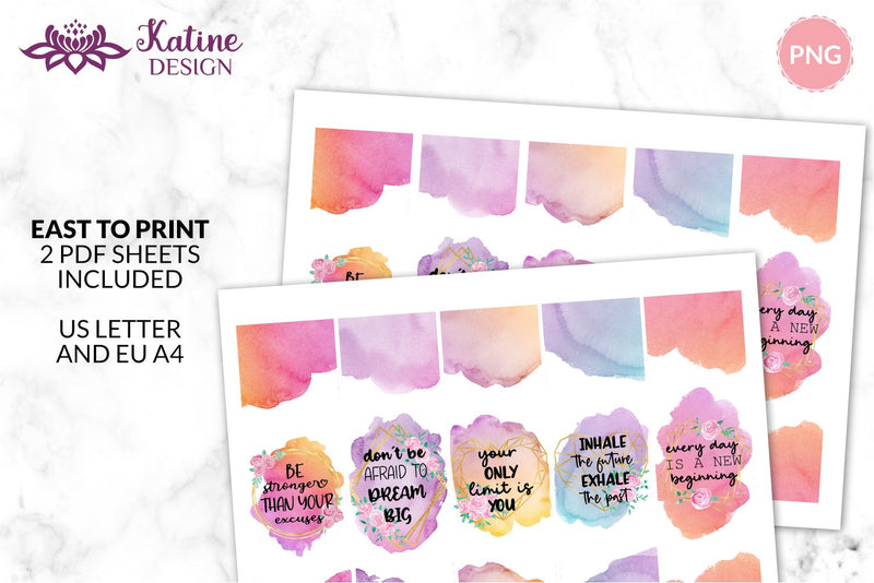 Inspirational Bookmarks, Motivational Quotes, Watercolor Bookmarks ...