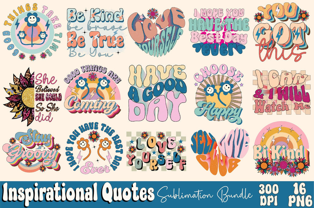 Inspirational Quotes Sublimation Bundle - So Fontsy