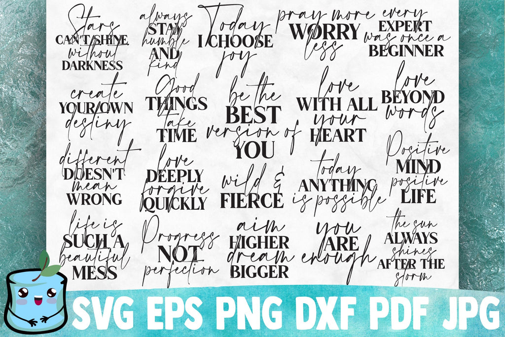 Inspirational Sayings SVG Bundle | Motivational SVG Cut Files - So Fontsy
