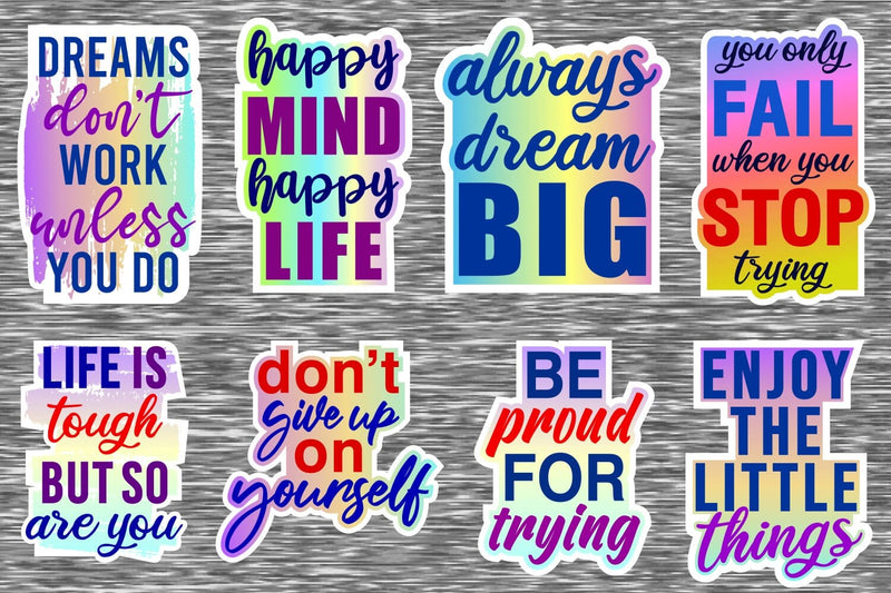 inspirational Sticker Bundle, Inspirational Quotes Stickers Design ...