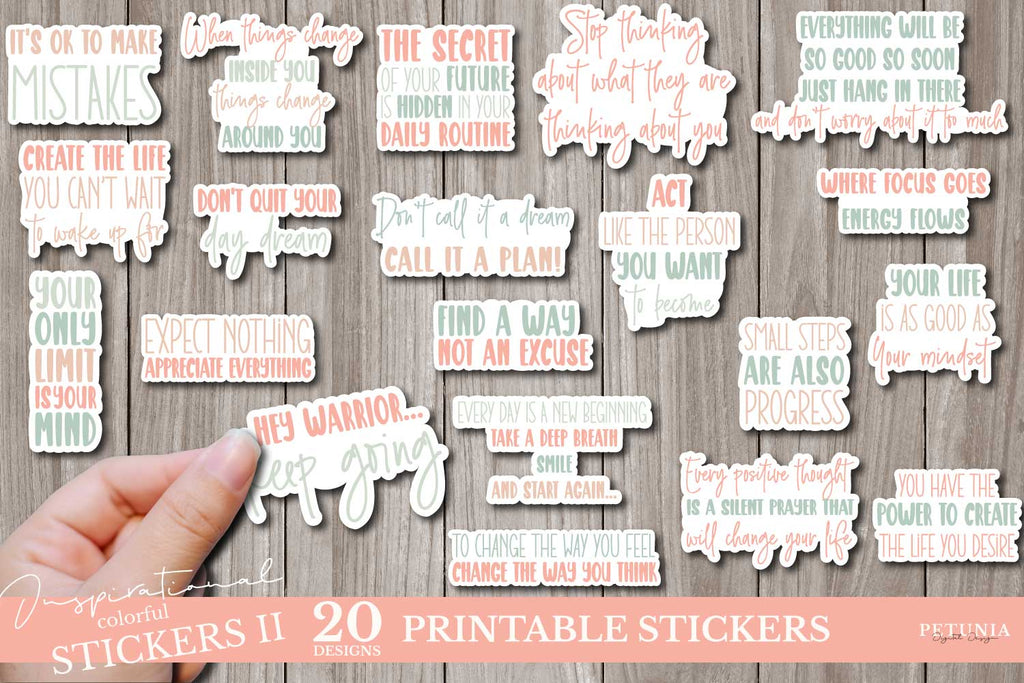 Inspirational Sticker Bundle | Motivational Mindset Stickers - So Fontsy