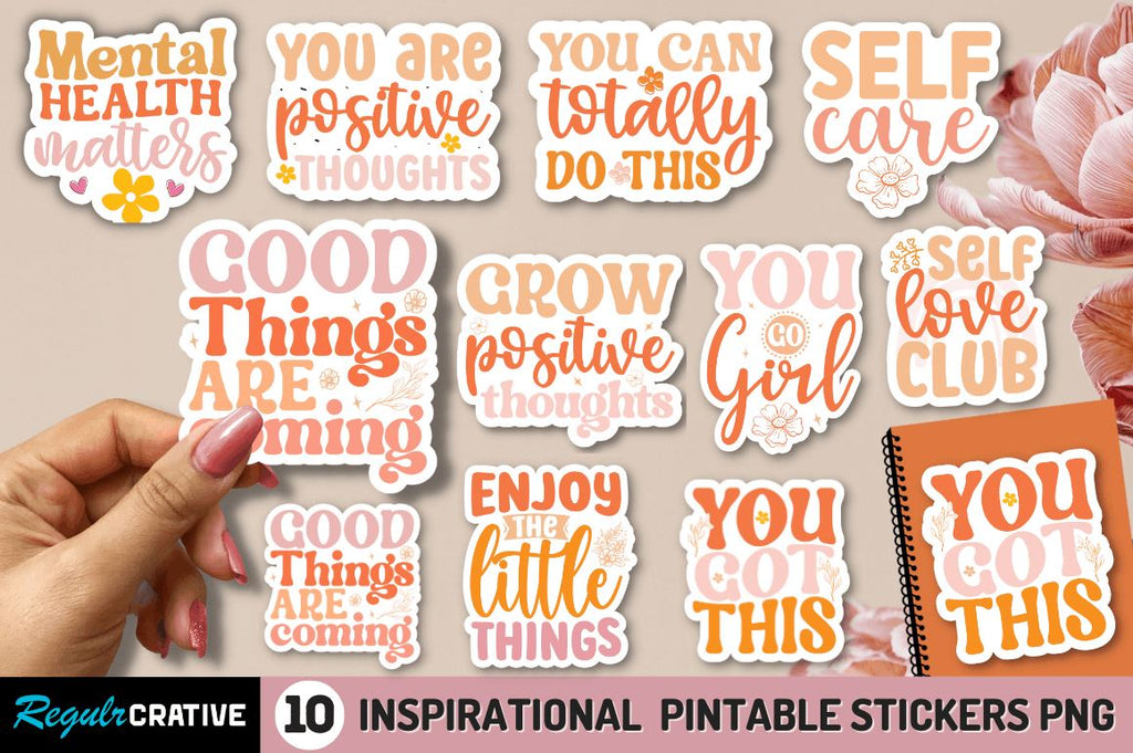 Inspirational Stickers Svg Bundle - So Fontsy