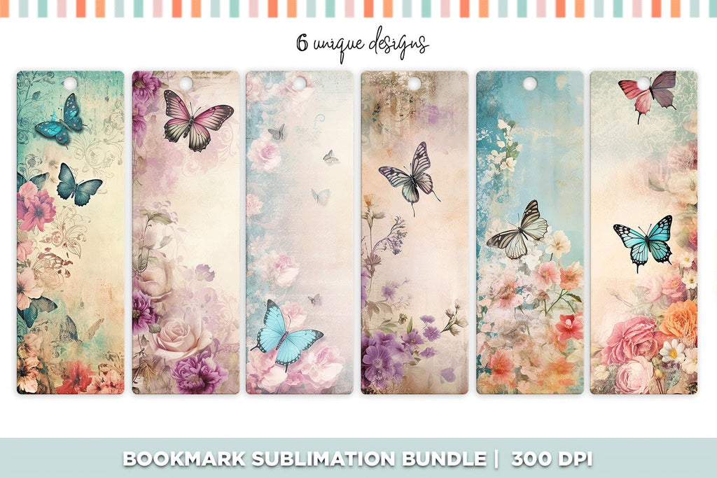 Instant Download Printable Butterfly Bookmark Set - So Fontsy
