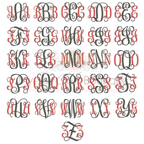 Intertwined Monogram Embroidery Fonts Machine Letters Designs ...
