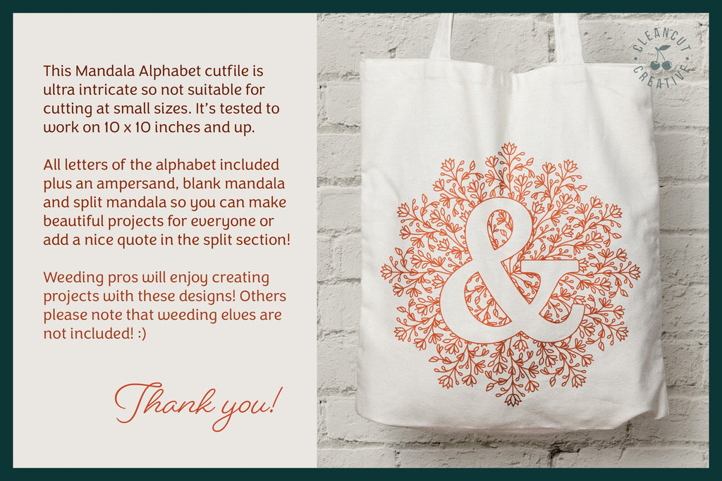 Intricate Mandala Monogram Alphabet SVG cutfile for weeding pros ...