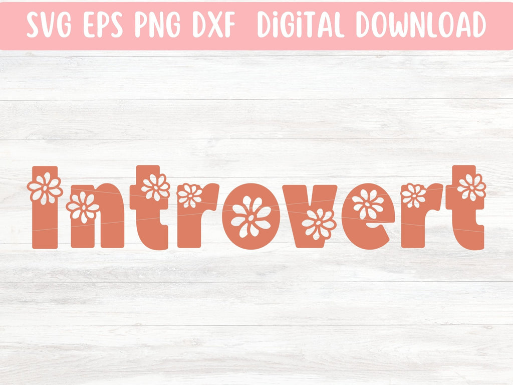 Introvert SVG Cut File for Cricut or Silhouette, Retro Sublimation PNG ...