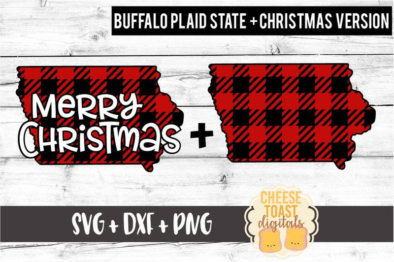 Iowa - Buffalo Plaid State - SVG PNG DXF Cut Files - So Fontsy