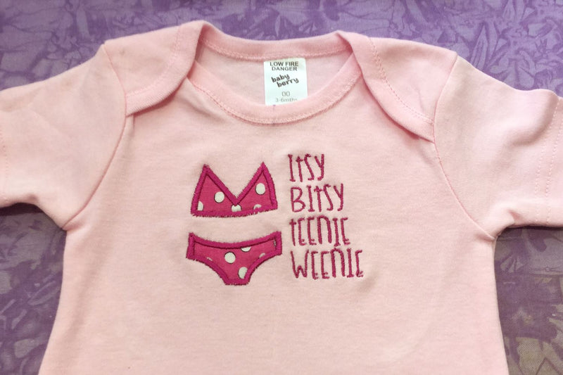Itsy Bitsy Bikini Applique Embroidery - So Fontsy