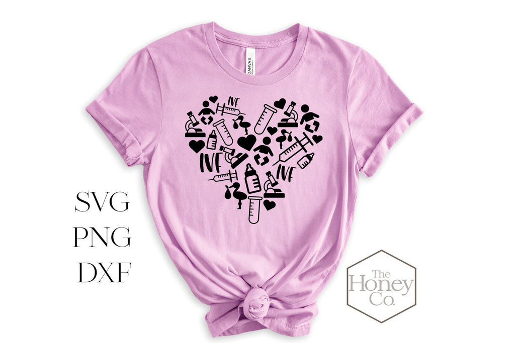 IVF SVG DXF In Vitro Infertility Awareness Heart Baby Science Icon ...
