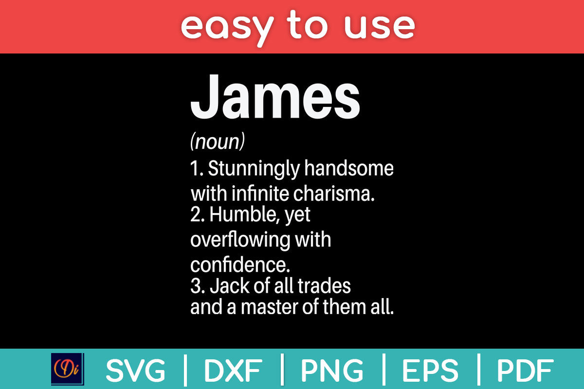 JAMES Definition Personalized Name Funny Birthday Svg Cutting File - So ...