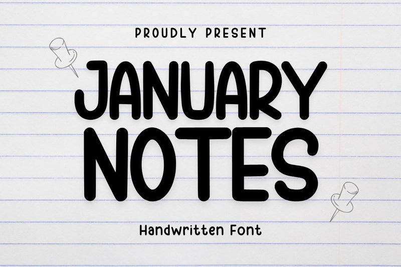 January Notes - Handwritten Font - So Fontsy