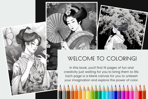 geisha coloring book