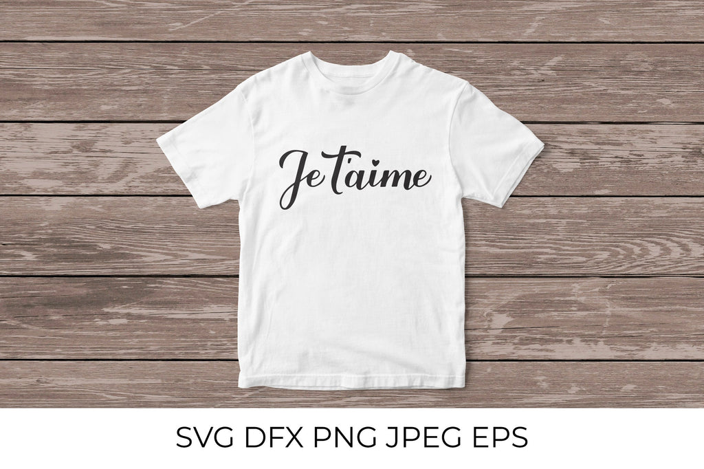 Je t’aime calligraphy hand lettering. I Love You in French - So Fontsy