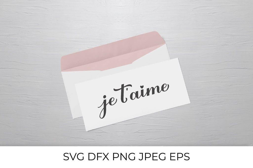 Je t’aime calligraphy. I Love You in French. Valentines Day - So Fontsy