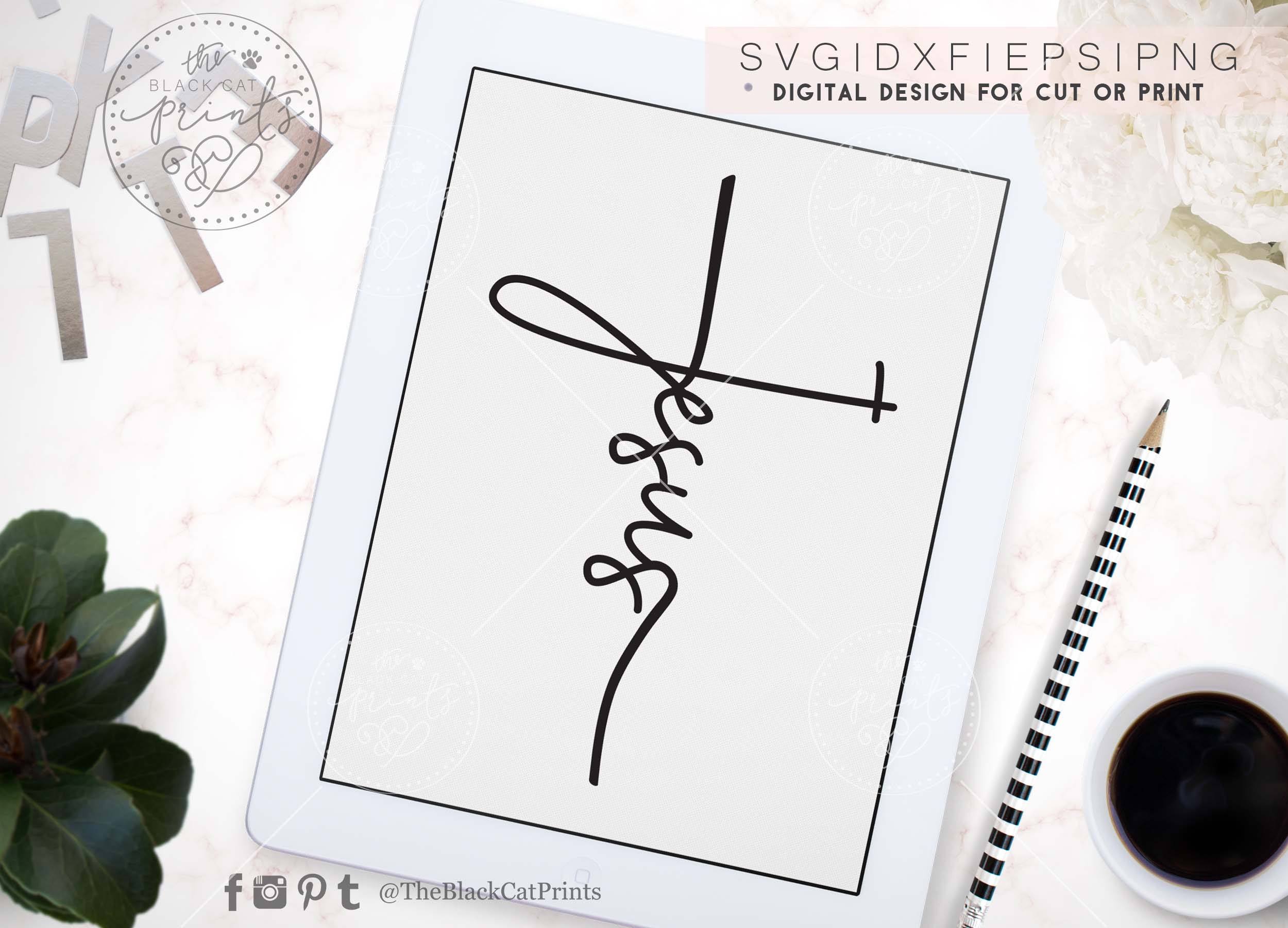 Jesus Cross cut file - So Fontsy