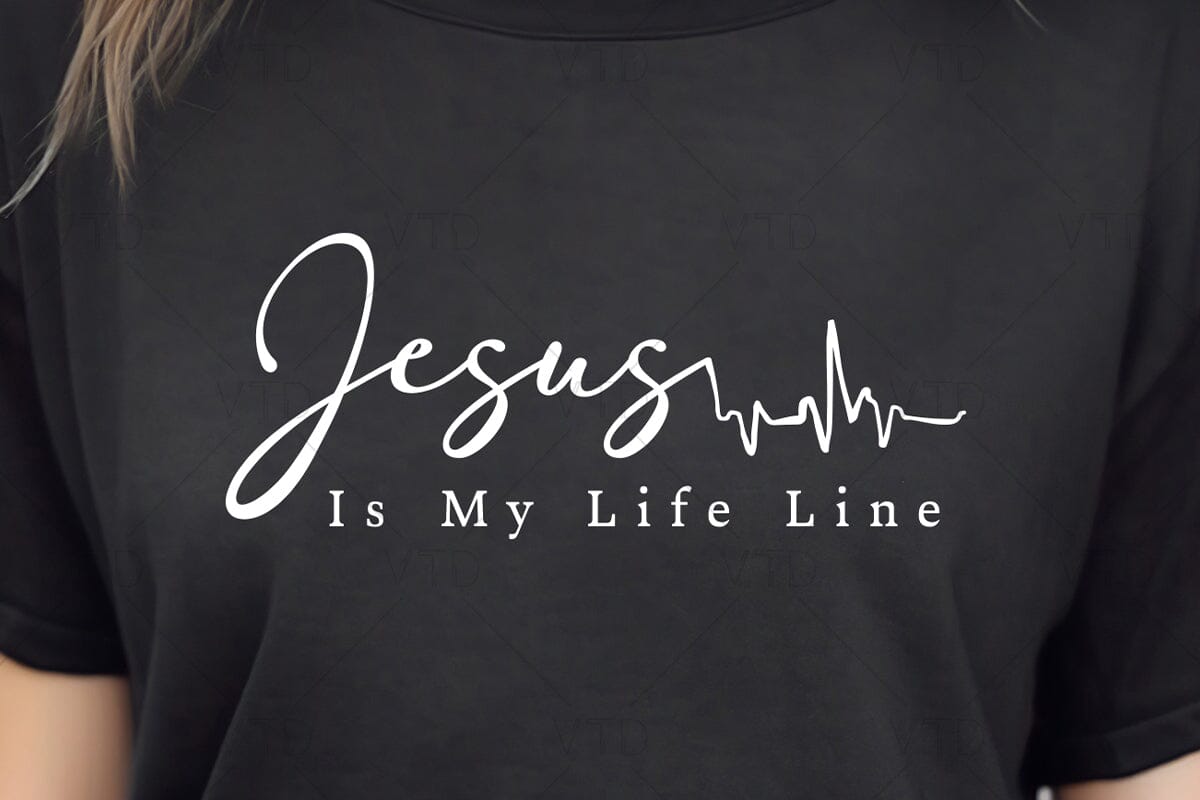 Jesus Is My Life Line Svg Png Files, Christian Heartbeat Svg, Faith ...