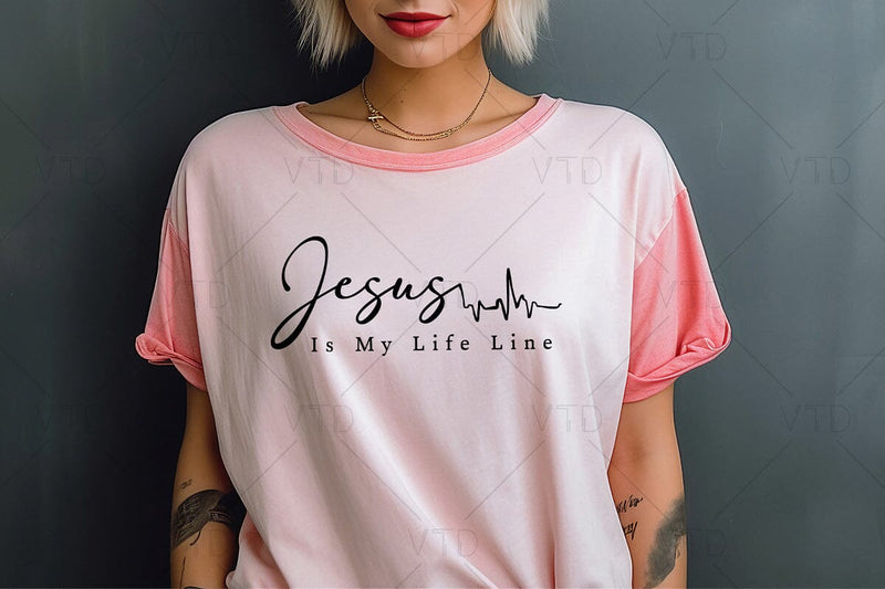 Jesus Is My Life Line Svg Png Files, Christian Heartbeat Svg, Faith ...