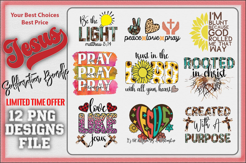 Jesus Sublimation Bundle - So Fontsy