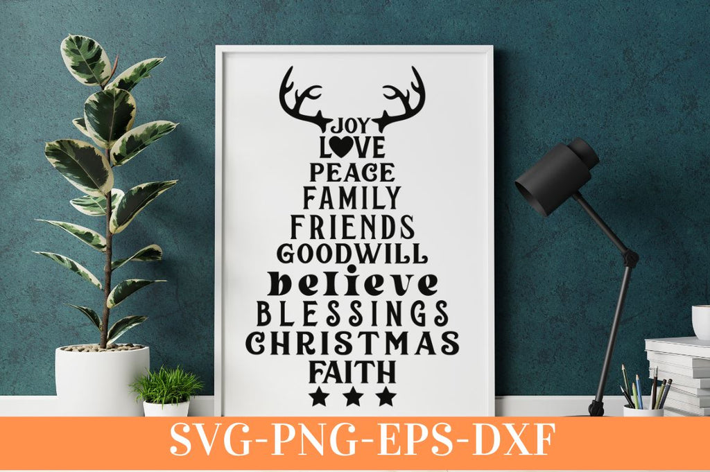 Joy love peace family friends goodwill believe blessings christmas ...