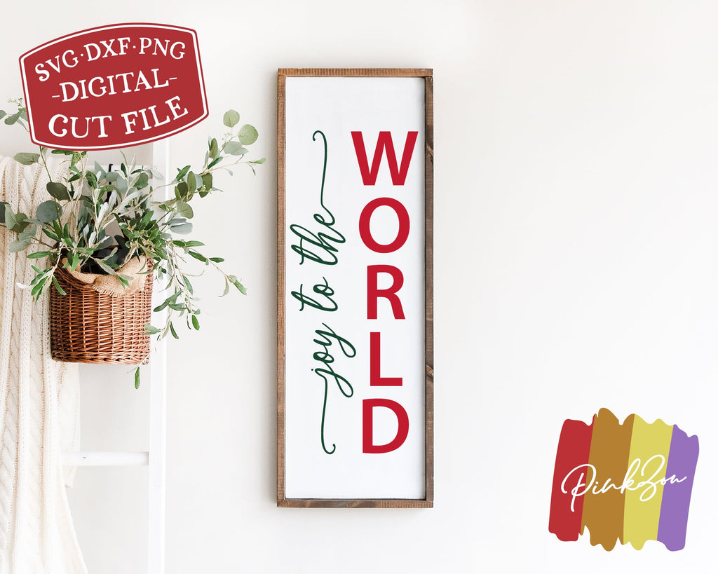 Joy to the World SVG Files, Christmas Porch Sign Svg, Vertical Sign Svg ...
