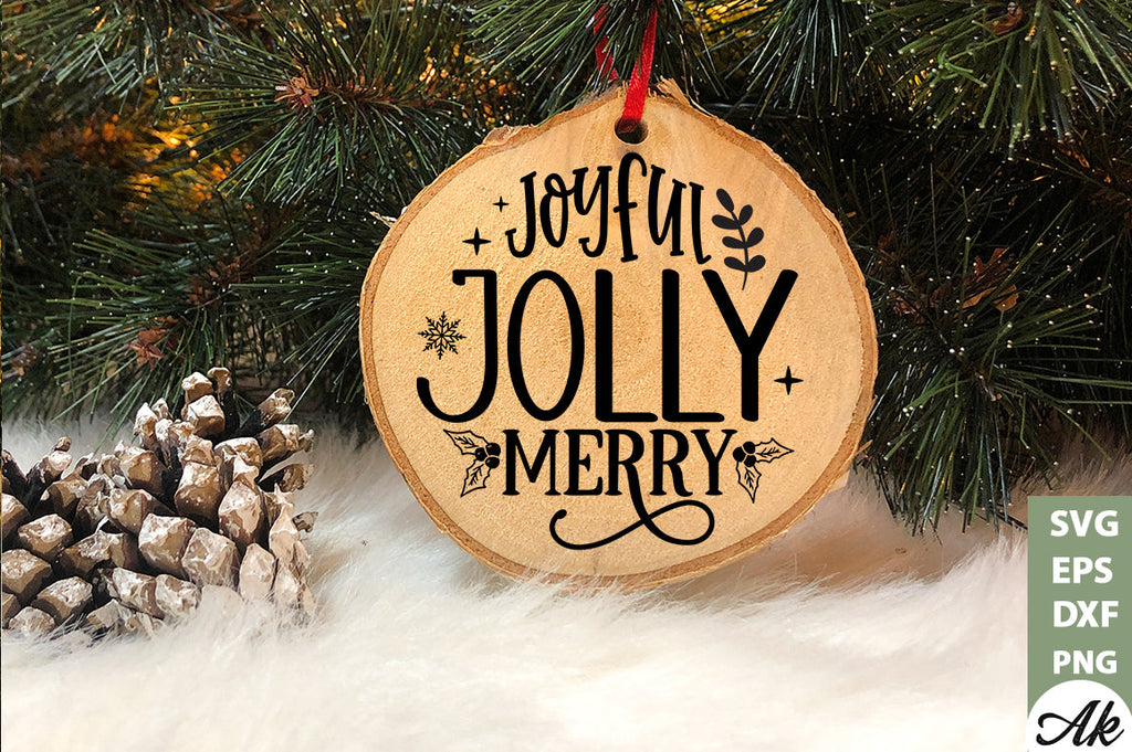 Joyful jolly merry Round Sign - So Fontsy