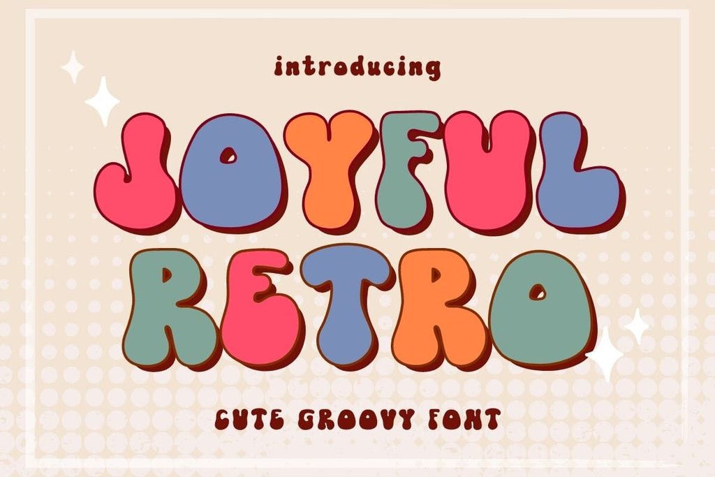 Joyful Retro - Cute Groovy Font - So Fontsy