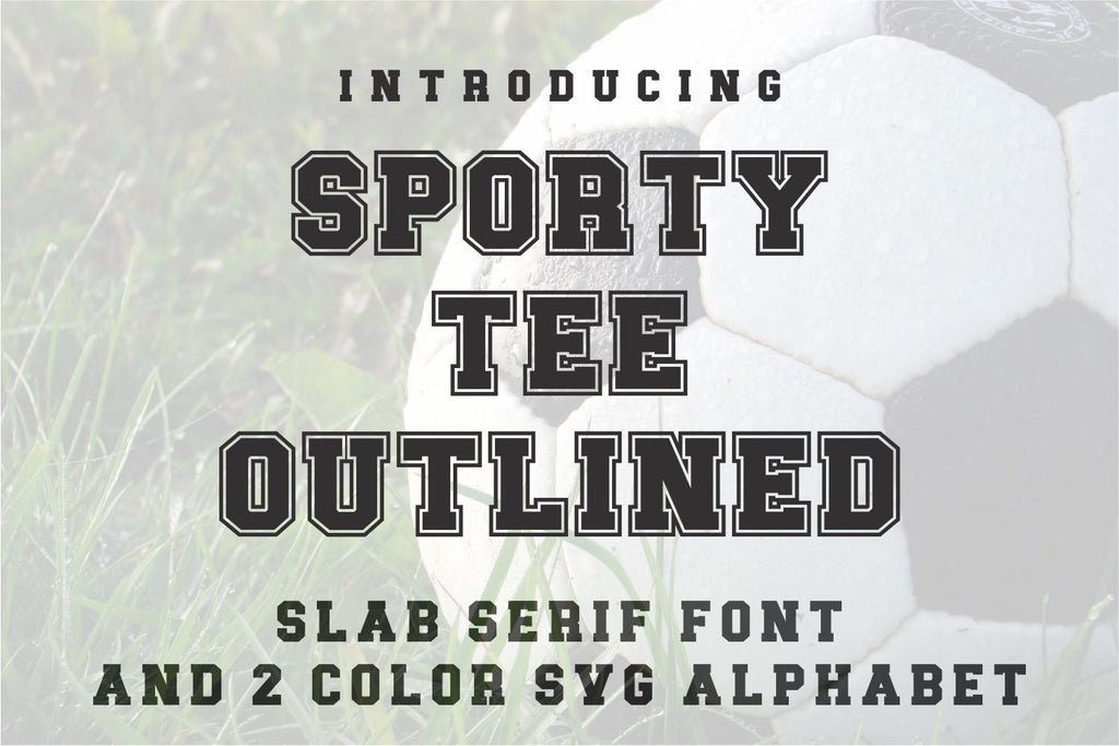 JP Sporty Tee Outlined Font and Alphabet - So Fontsy