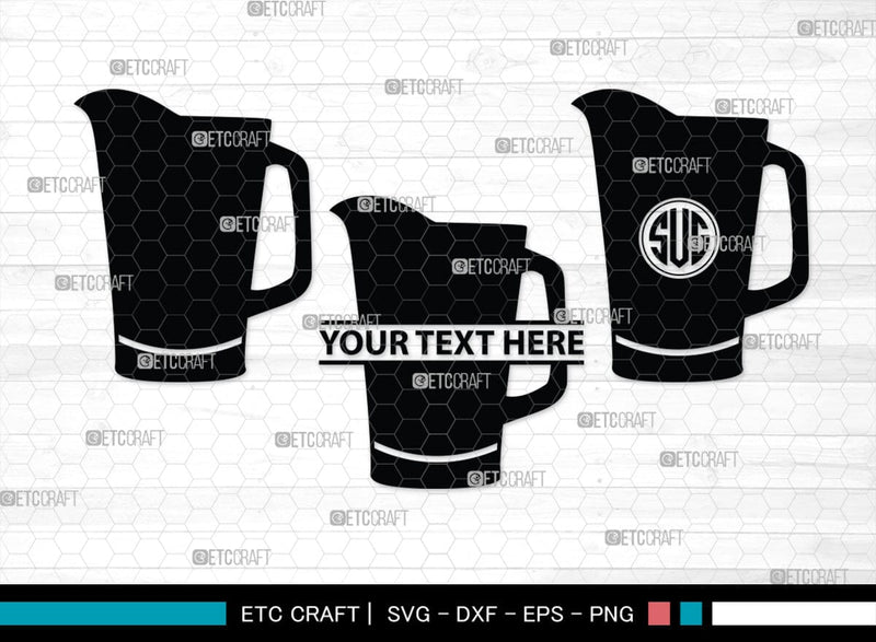 Jug monogram, Jug Silhouette, Jug SVG, Pitcher Svg, Jar Svg, Drink Svg ...