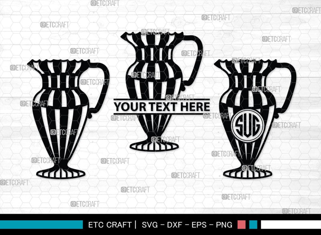 Jug monogram, Jug Silhouette, Jug SVG, Pitcher Svg, Jar Svg, Drink Svg ...