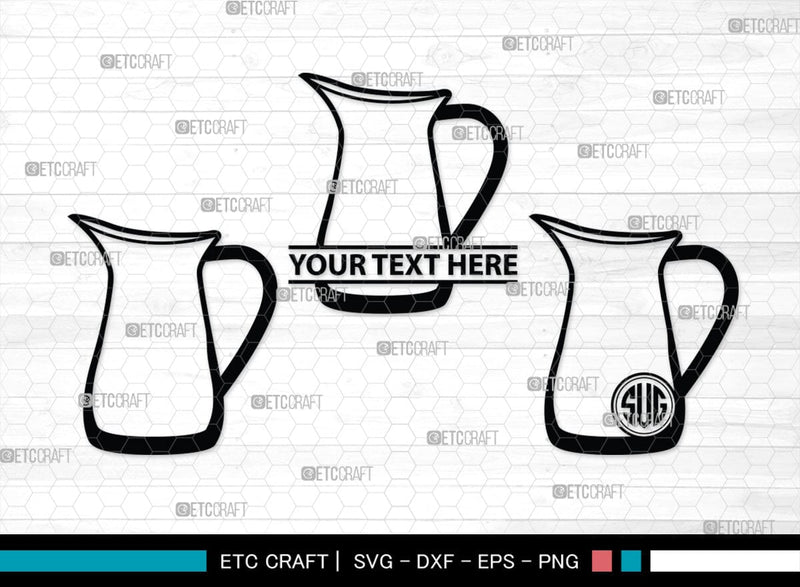 Jug monogram, Jug Silhouette, Jug SVG, Pitcher Svg, Jar Svg, Drink Svg ...