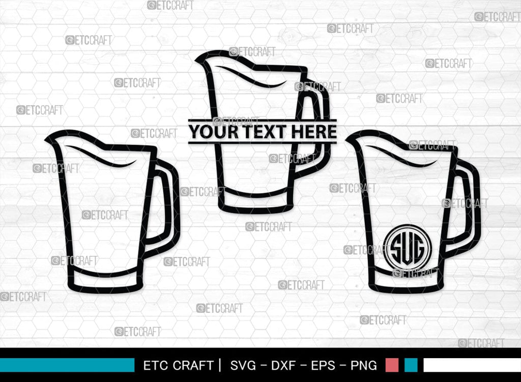 Jug monogram, Jug Silhouette, Jug SVG, Pitcher Svg, Jar Svg, Drink Svg ...