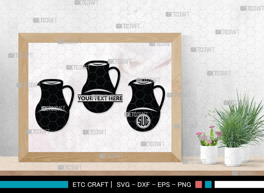 Jug monogram, Jug Silhouette, Jug SVG, Pitcher Svg, Jar Svg, Drink Svg ...