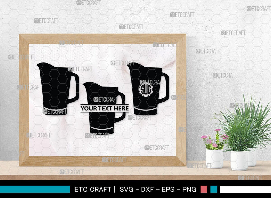 Jug monogram, Jug Silhouette, Jug SVG, Pitcher Svg, Jar Svg, Drink Svg ...