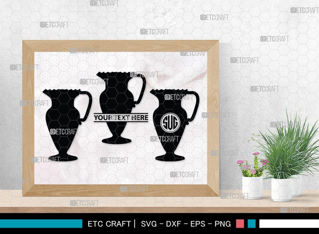 Jug monogram, Jug Silhouette, Jug SVG, Pitcher Svg, Jar Svg, Drink Svg ...