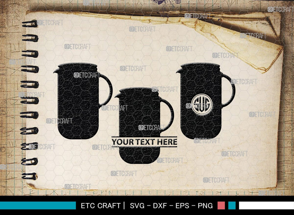 Jug monogram, Jug Silhouette, Jug SVG, Pitcher Svg, Jar Svg, Drink Svg ...