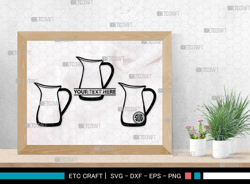 Jug monogram, Jug Silhouette, Jug SVG, Pitcher Svg, Jar Svg, Drink Svg ...
