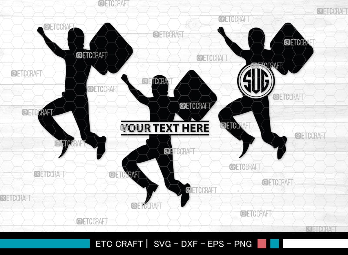 Jumping People Monogram, Jumping People Silhouette, Jumper Svg, Jump ...