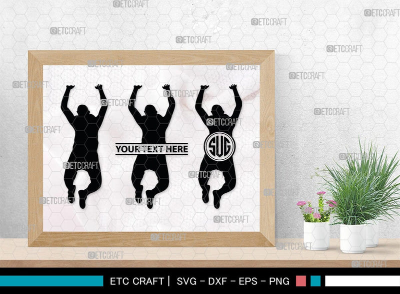 Jumping People Monogram, Jumping People Silhouette, Jumper Svg, Jump ...