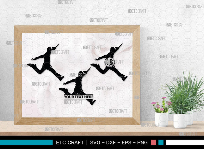 Jumping People Monogram, Jumping People Silhouette, Jumper Svg, Jump ...