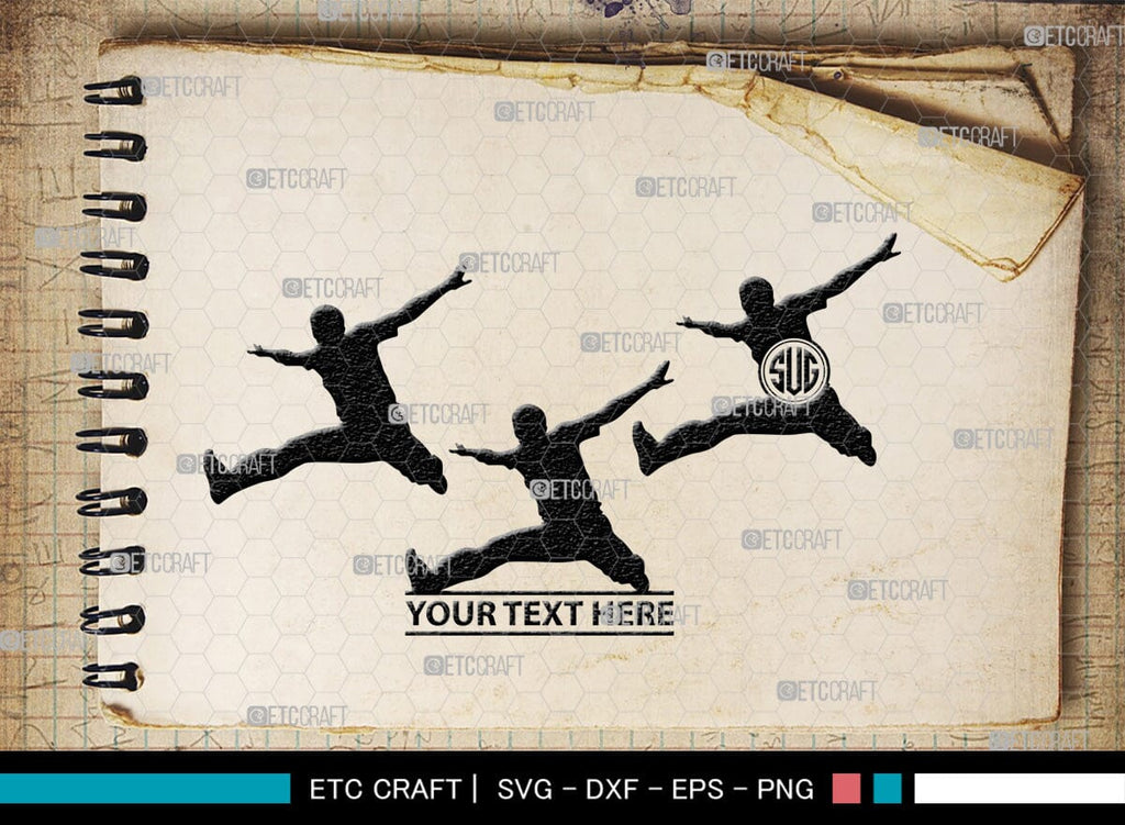 Jumping People Monogram, Jumping People Silhouette, Jumper Svg, Jump S ...