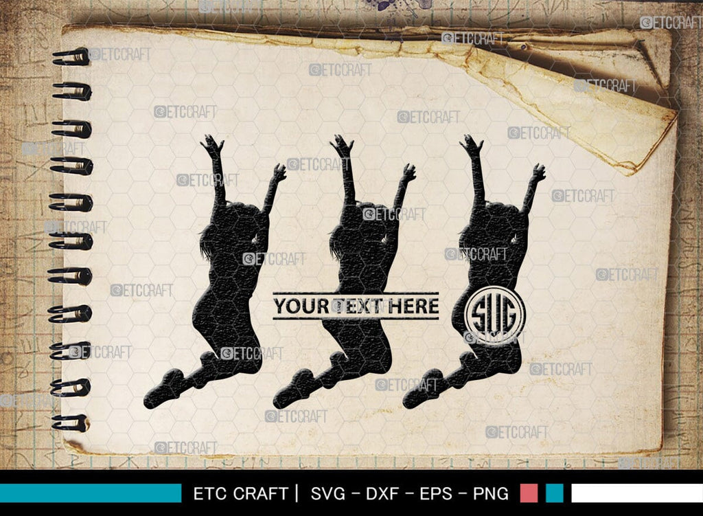 Jumping People Monogram, Jumping People Silhouette, Jumper Svg, Jump ...