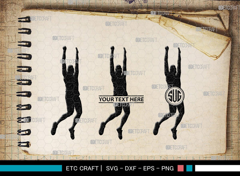Jumping People Monogram, Jumping People Silhouette, Jumper Svg, Jump S ...