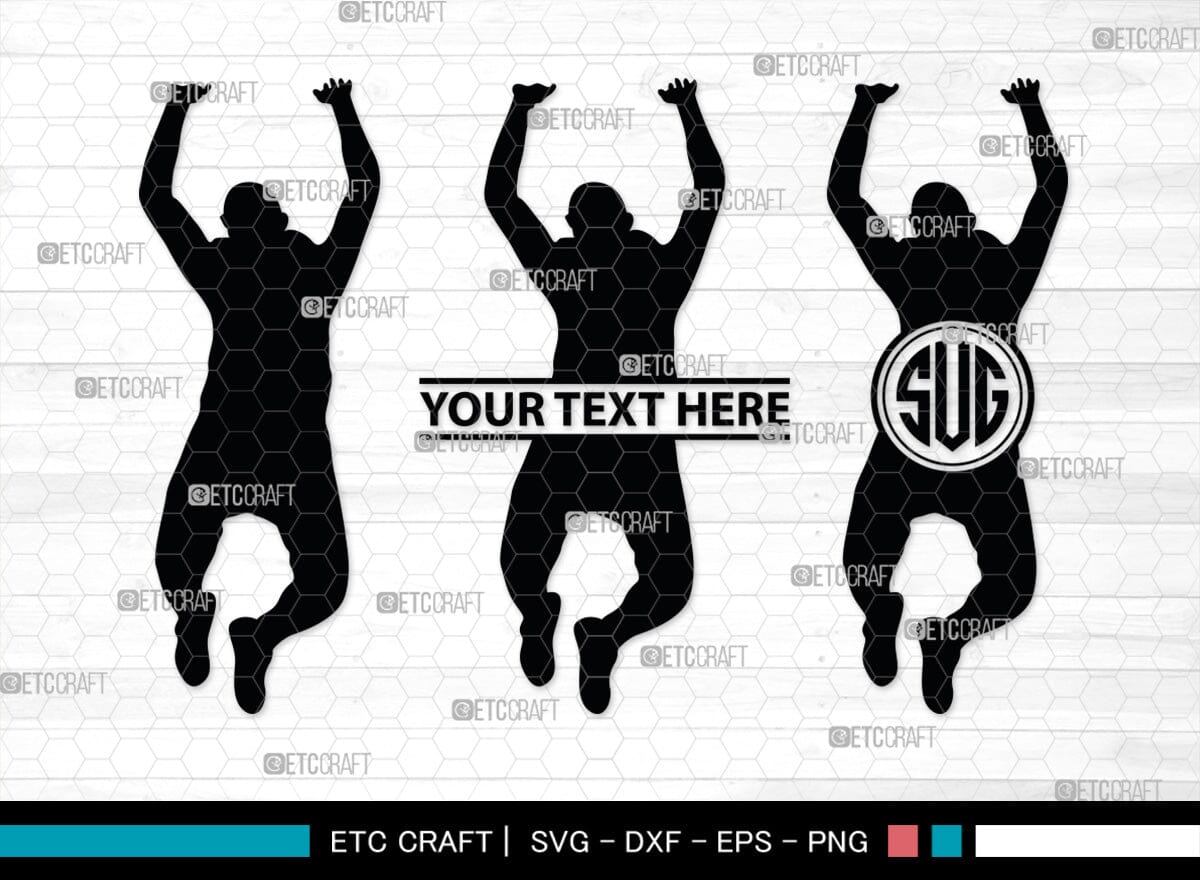 Jumping People Monogram, Jumping People Silhouette, Jumper Svg, Jump ...