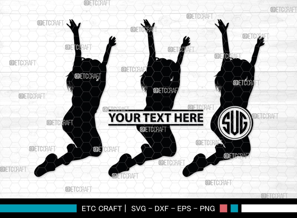 Jumping People Monogram, Jumping People Silhouette, Jumper Svg, Jump ...