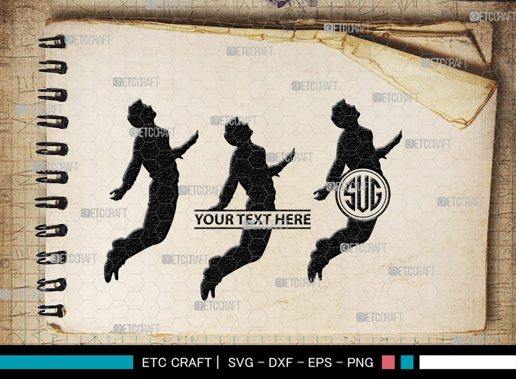 Jumping People Monogram, Jumping People Silhouette, Jumper Svg, Jump ...