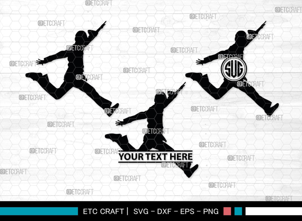 Jumping People Monogram, Jumping People Silhouette, Jumper Svg, Jump ...