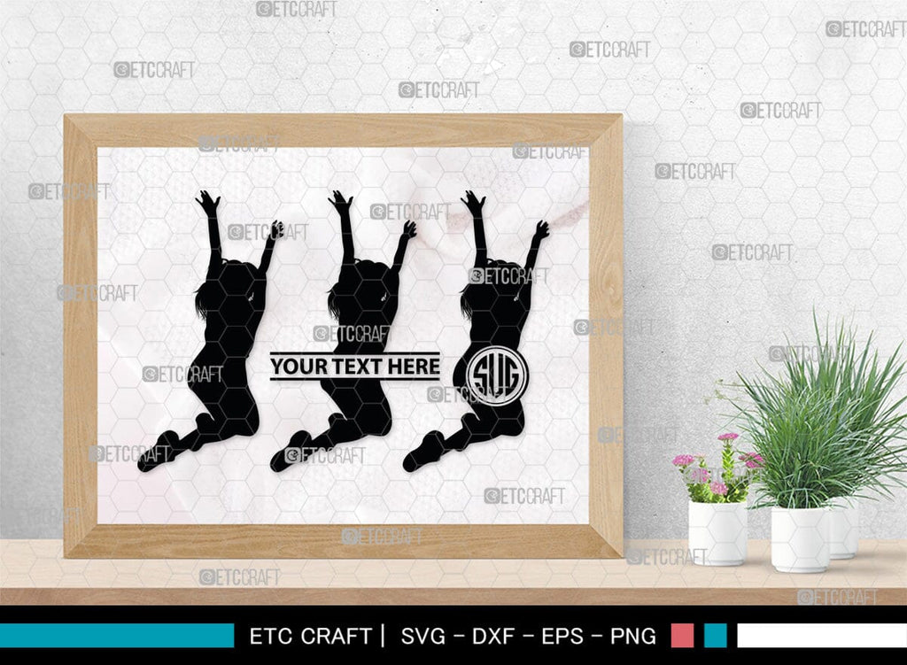 Jumping People Monogram, Jumping People Silhouette, Jumper Svg, Jump ...