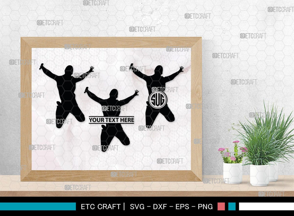 Jumping People Monogram, Jumping People Silhouette, Jumper Svg, Jump S ...