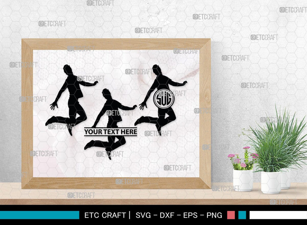 Jumping People Monogram, Jumping People Silhouette, Jumper Svg, Jump ...